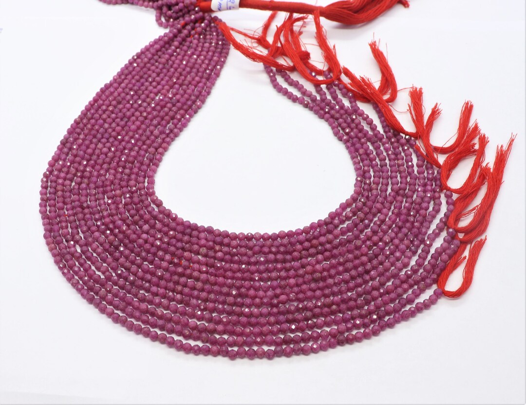 Beautiful Ruby Faceted Beads Pinkish Ruby Gemstone Beads, Shaded Ruby ...