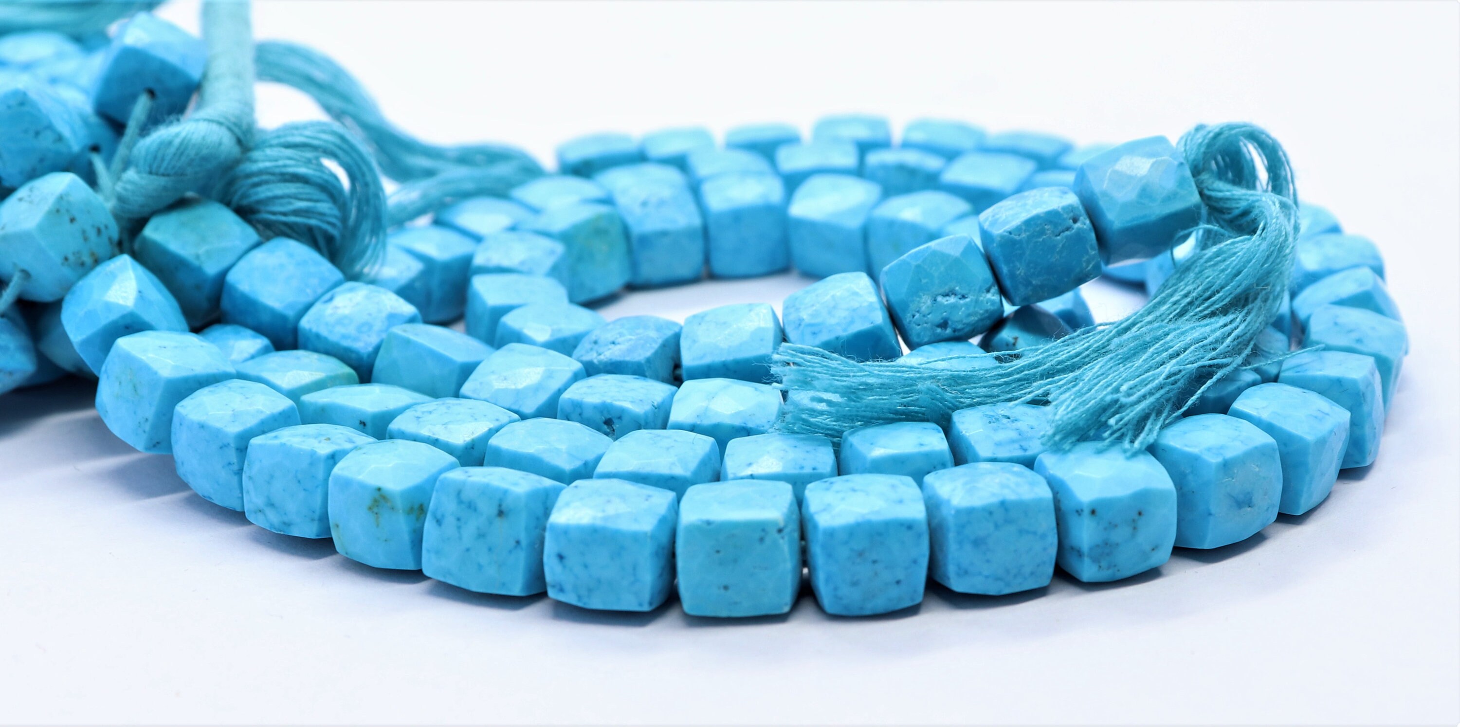 Turquoise Cube Shape Faceted Beads7-8 MM Indian Turquoise | Etsy
