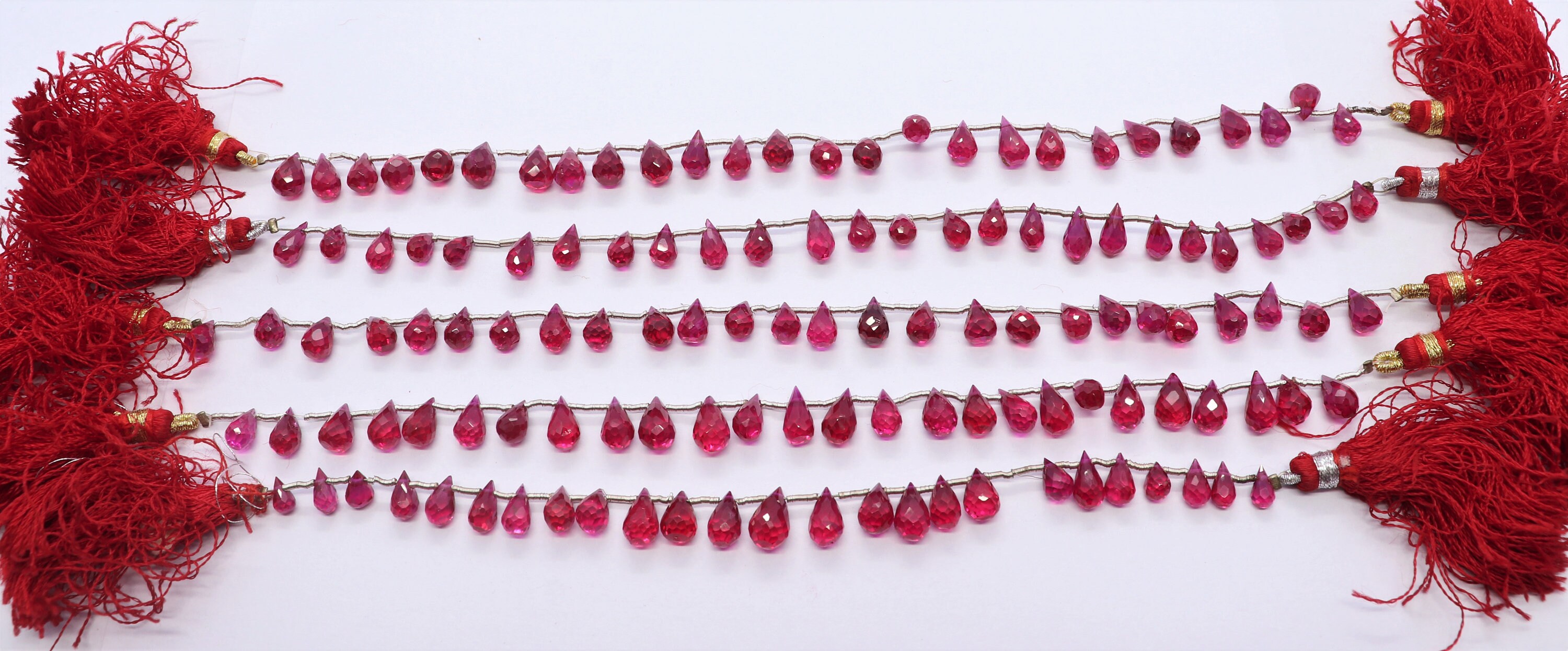 AAA QUALITY Ruby Corundum Faceted Teardrop Beads Ruby Drop Shape Beads ...