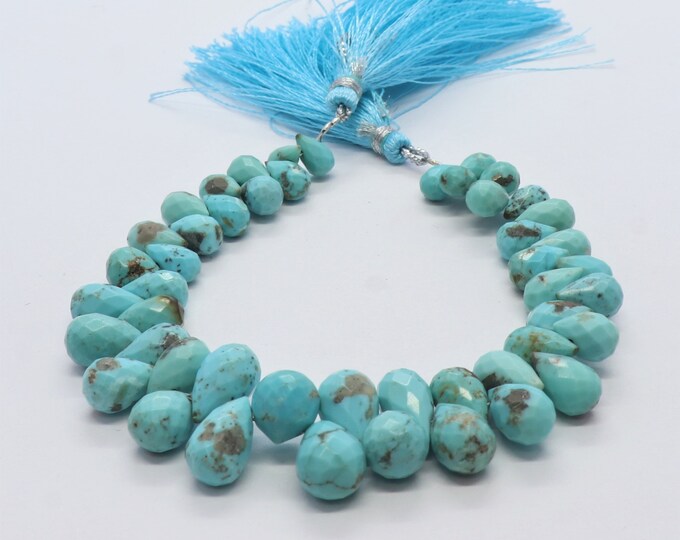 AAA Natural Arizona Turquoise Faceted Tear Shape Beads, 5x7-8x11 MM ...