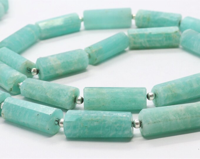 AAA Natural Amazonite Faceted Pipe Shape Briolettes, 6x17-7x18 MM ...