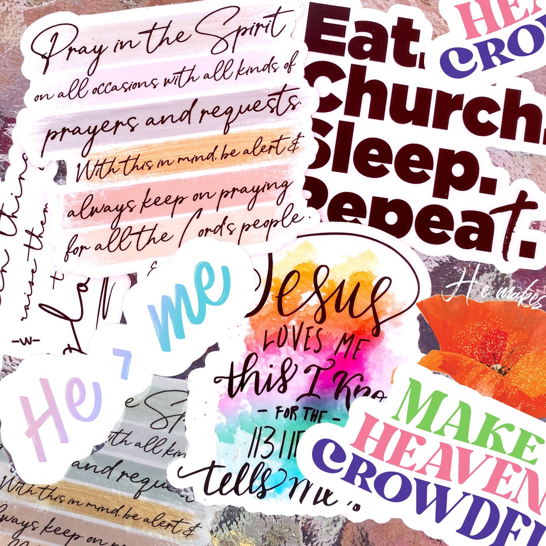 Christian Sticker Pack, Jesus Sticker Bundle, Bible Verse Stickers ...