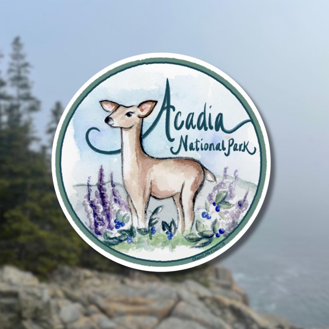 Acadia National Park Sticker Deer - Waterproof Vinyl - Etsy