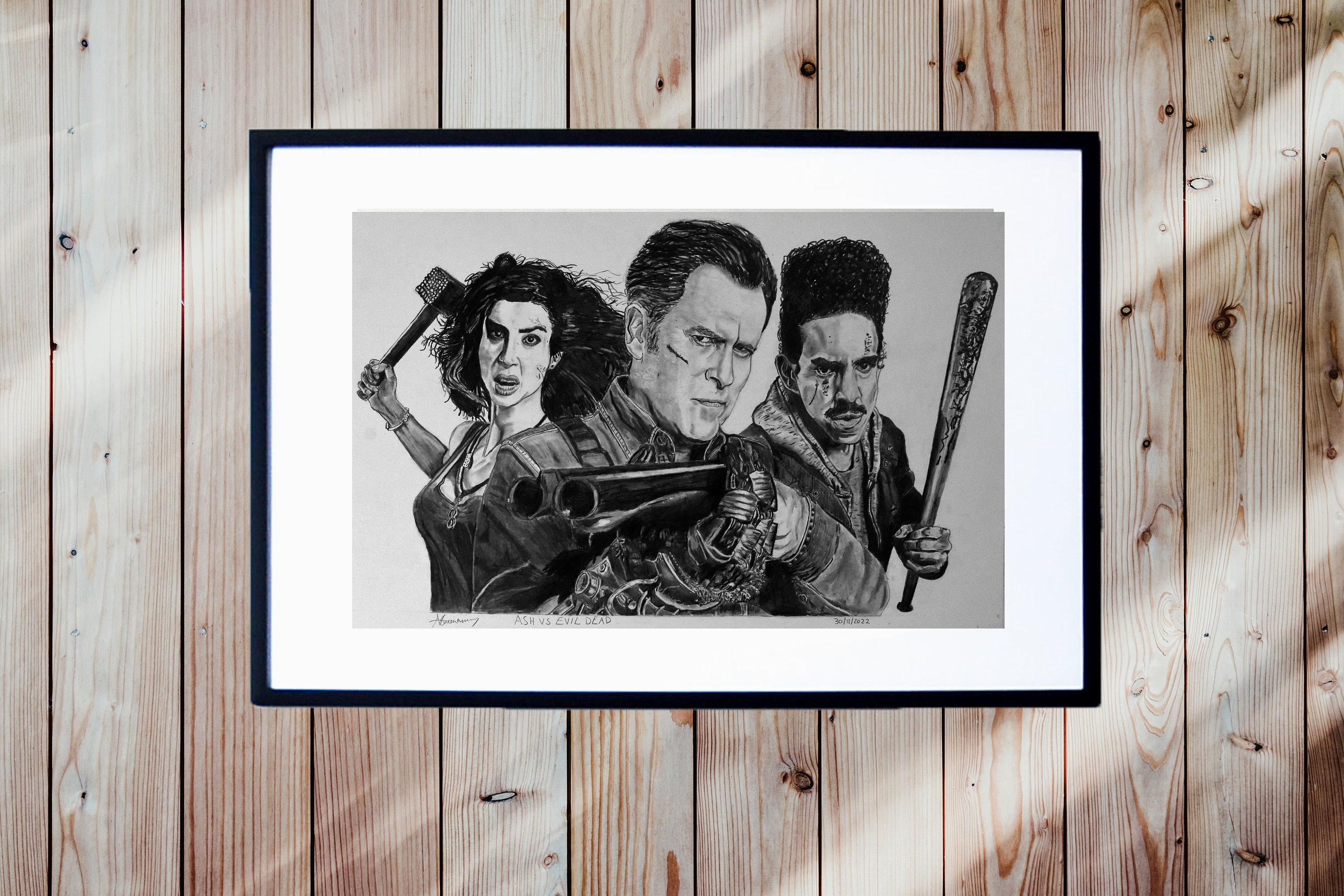 Dibujo a lápiz original de Ash vs Evil Dead. - Etsy España