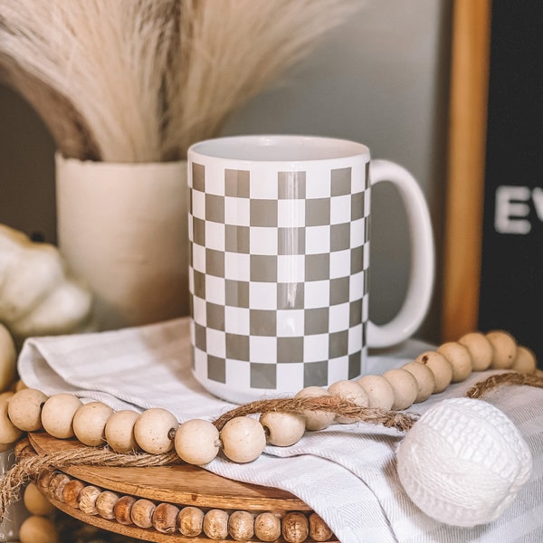 Checkered Coffee Mugs - Etsy