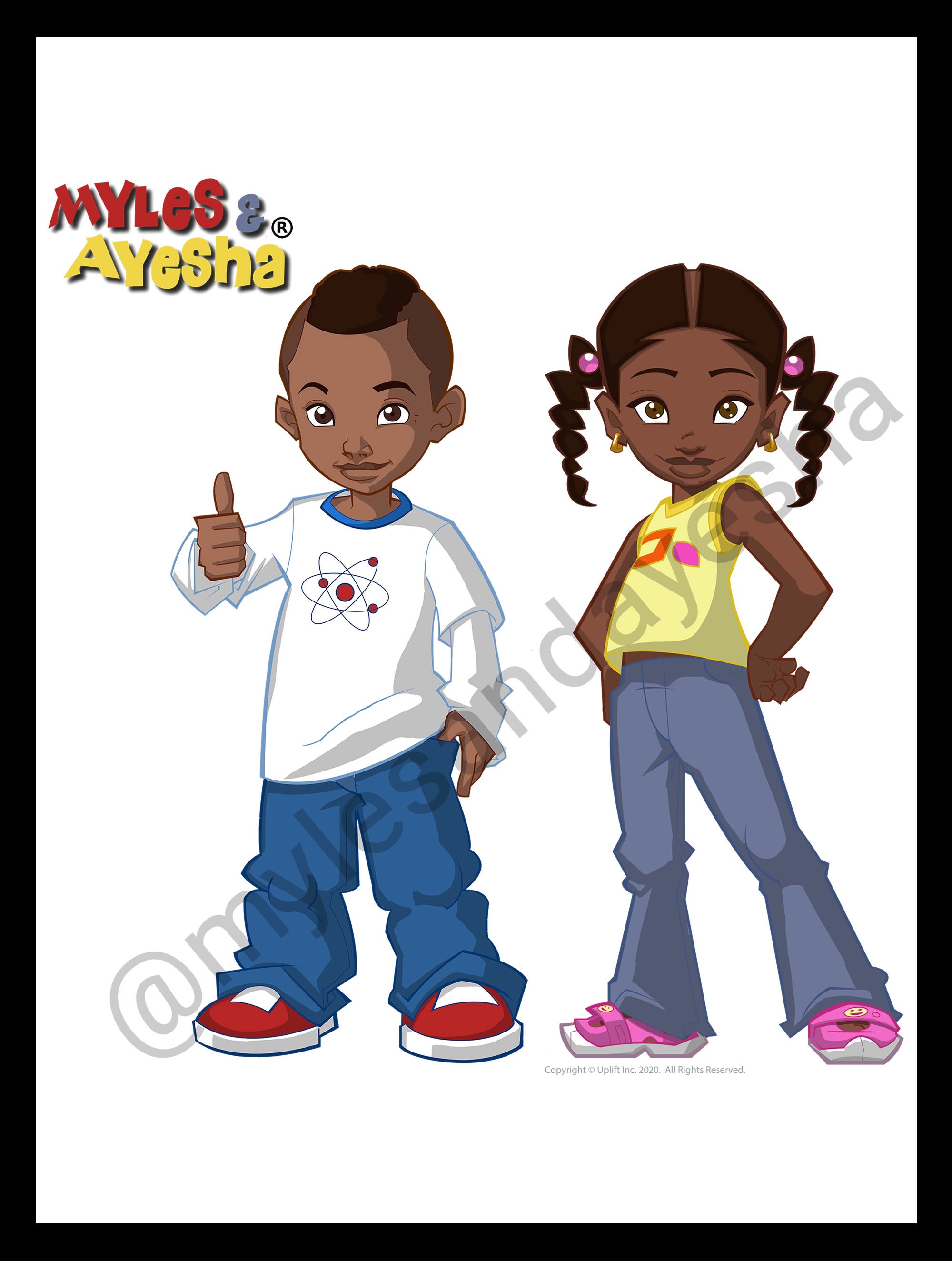 Digital Download Bundle - Black Cartoon Characters Myles & Ayesha: 2 ...