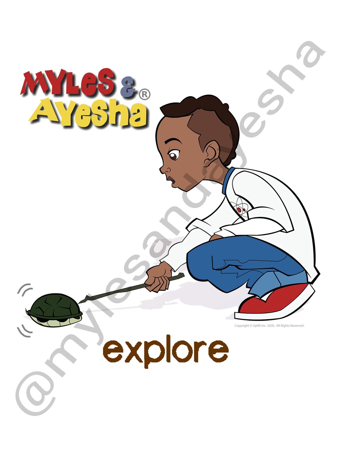 Digital Download Black Cartoon Characters Myles from Myles & Ayesha ...