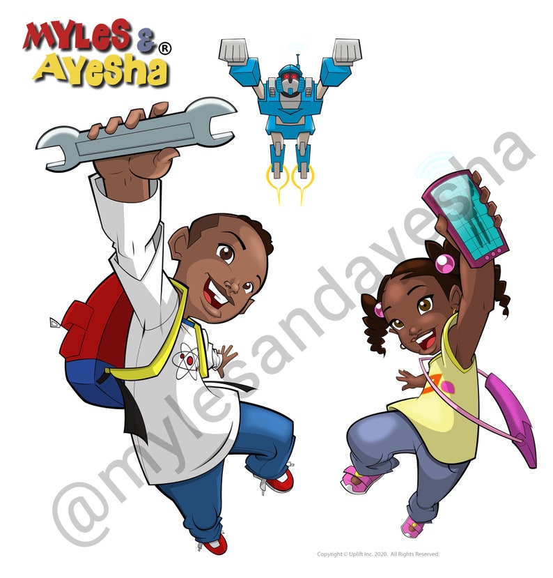Digital Download Bundle - Black Cartoon Characters Myles & Ayesha: 2 ...