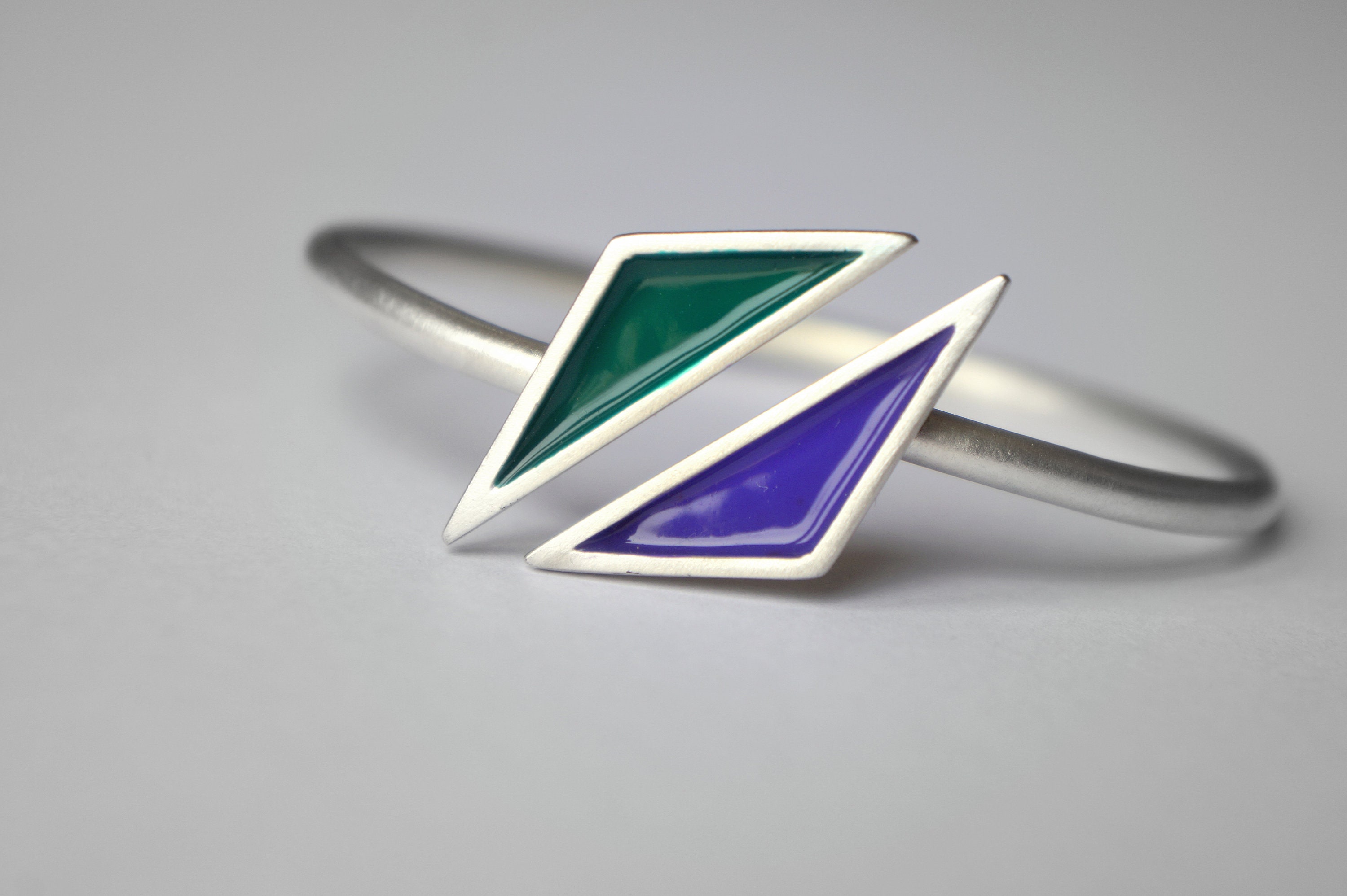 Triangle Bangle, Triangle Bracelet, Geometric Bangle, Bangle Bracelet ...