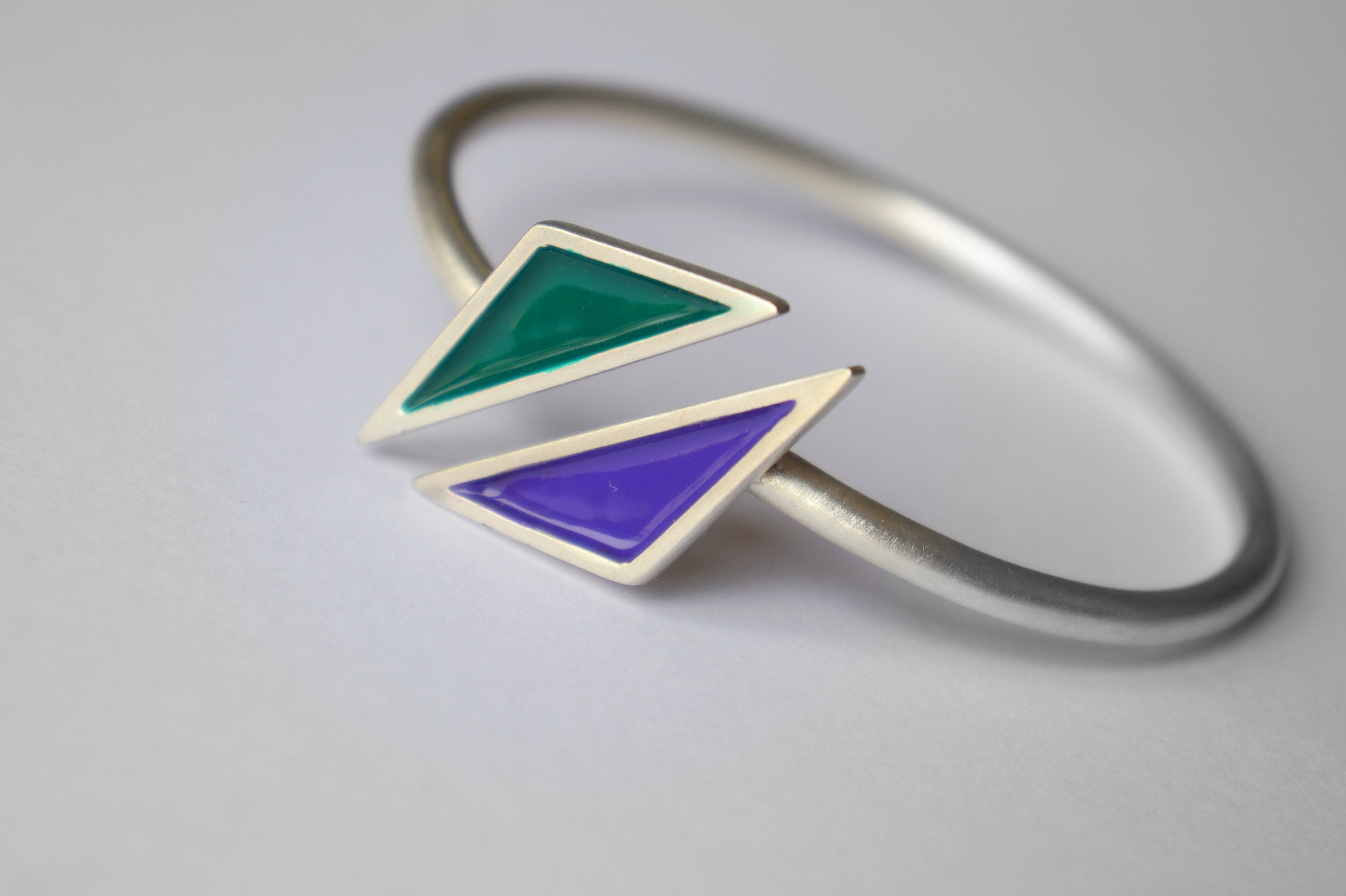 Triangle Bangle, Triangle Bracelet, Geometric Bangle, Bangle Bracelet ...