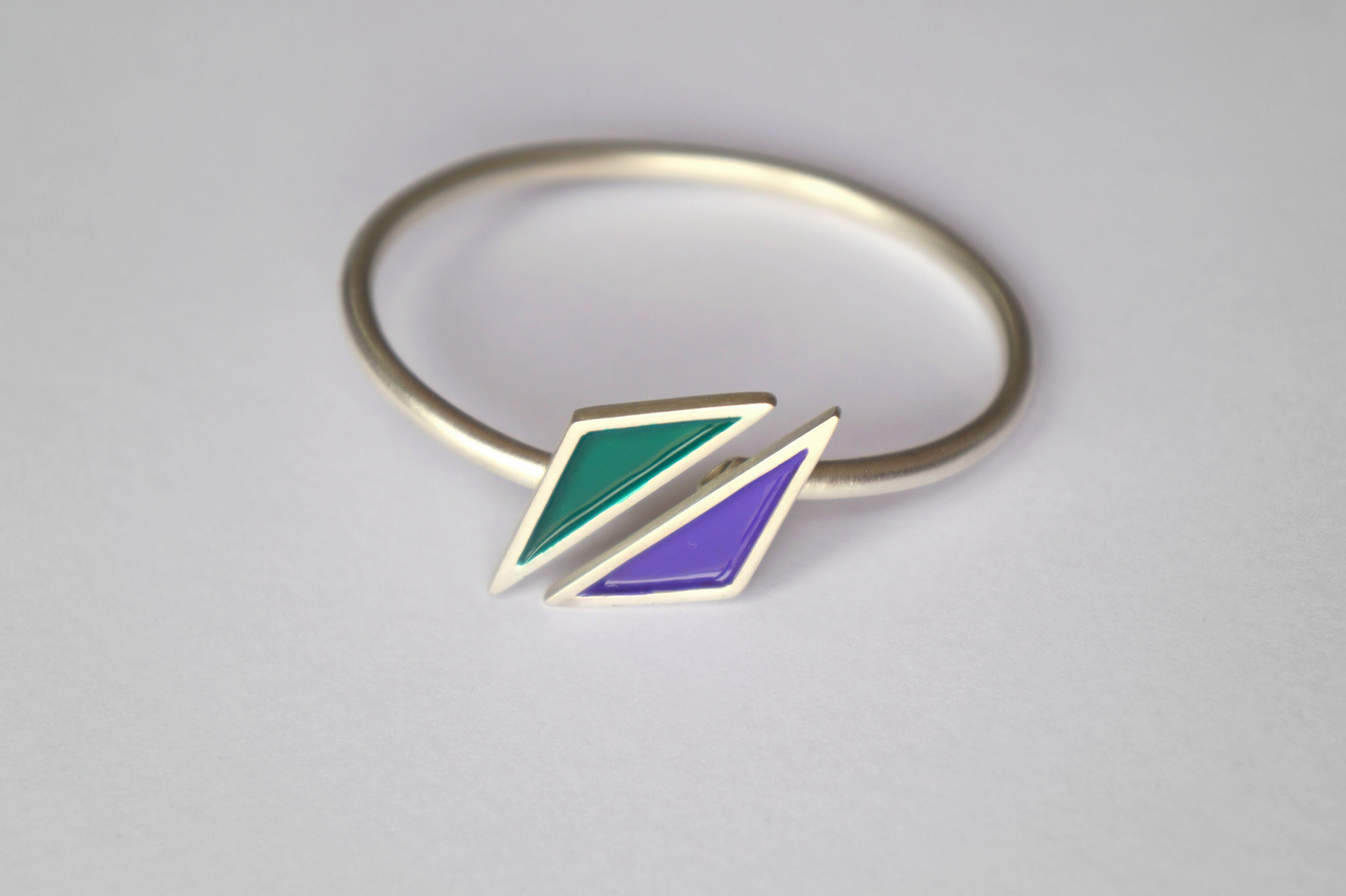 Triangle Bangle, Triangle Bracelet, Geometric Bangle, Bangle Bracelet ...