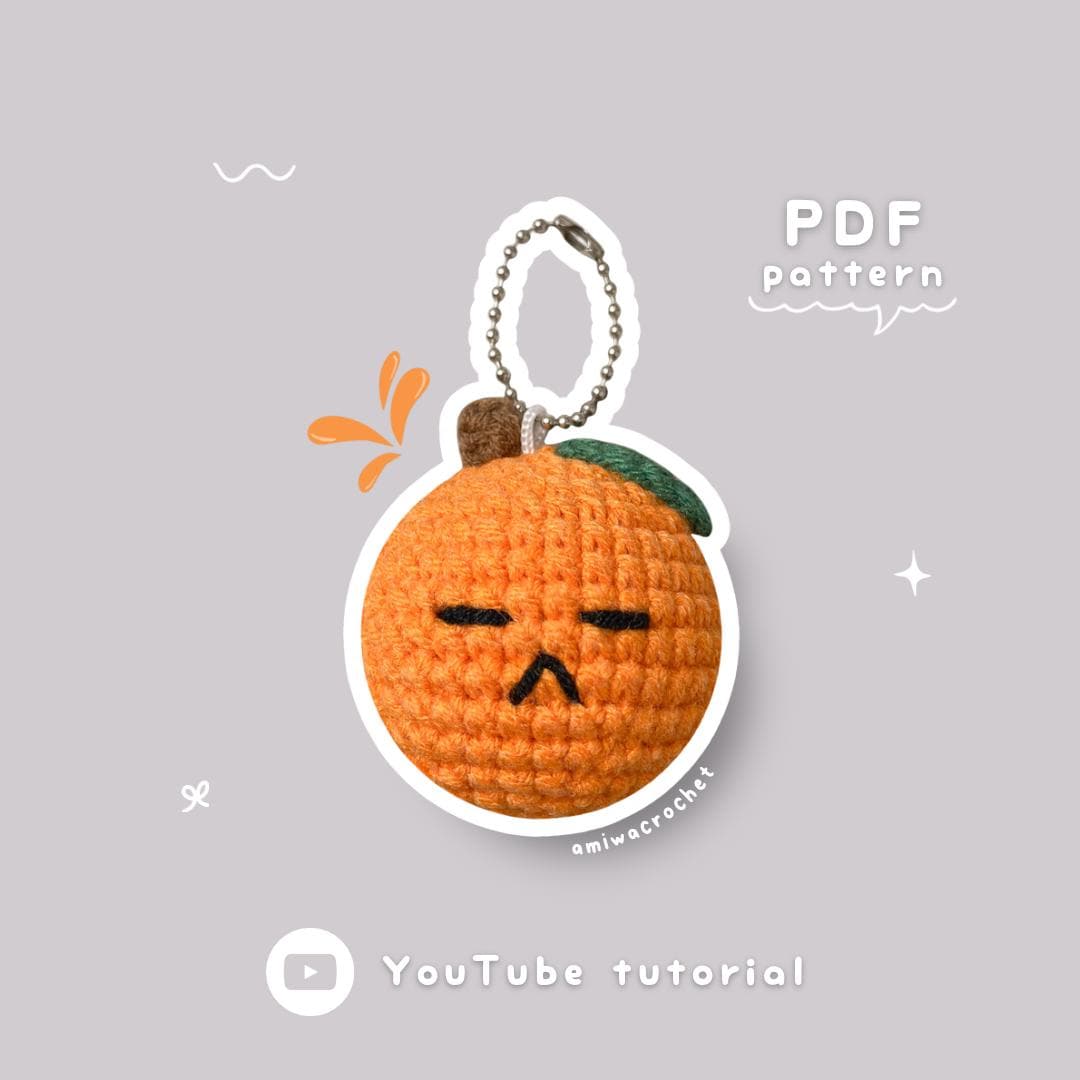 PDF : Tangerine Yoongi Crochet Pattern With Video Tutorial, Fruit ...