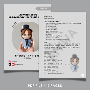 PDF : JIMIN BTS Hanbok Crochet Pattern, Bts Amigurumi Pattern, Pdf ...