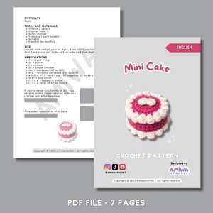 PDF : Mini Cake Crochet Pattern With Video Tutorial, Fruit Crochet ...