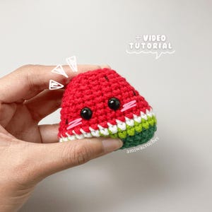 PDF : Watermelon Crochet Pattern With Video Tutorial, Fruit Crochet ...