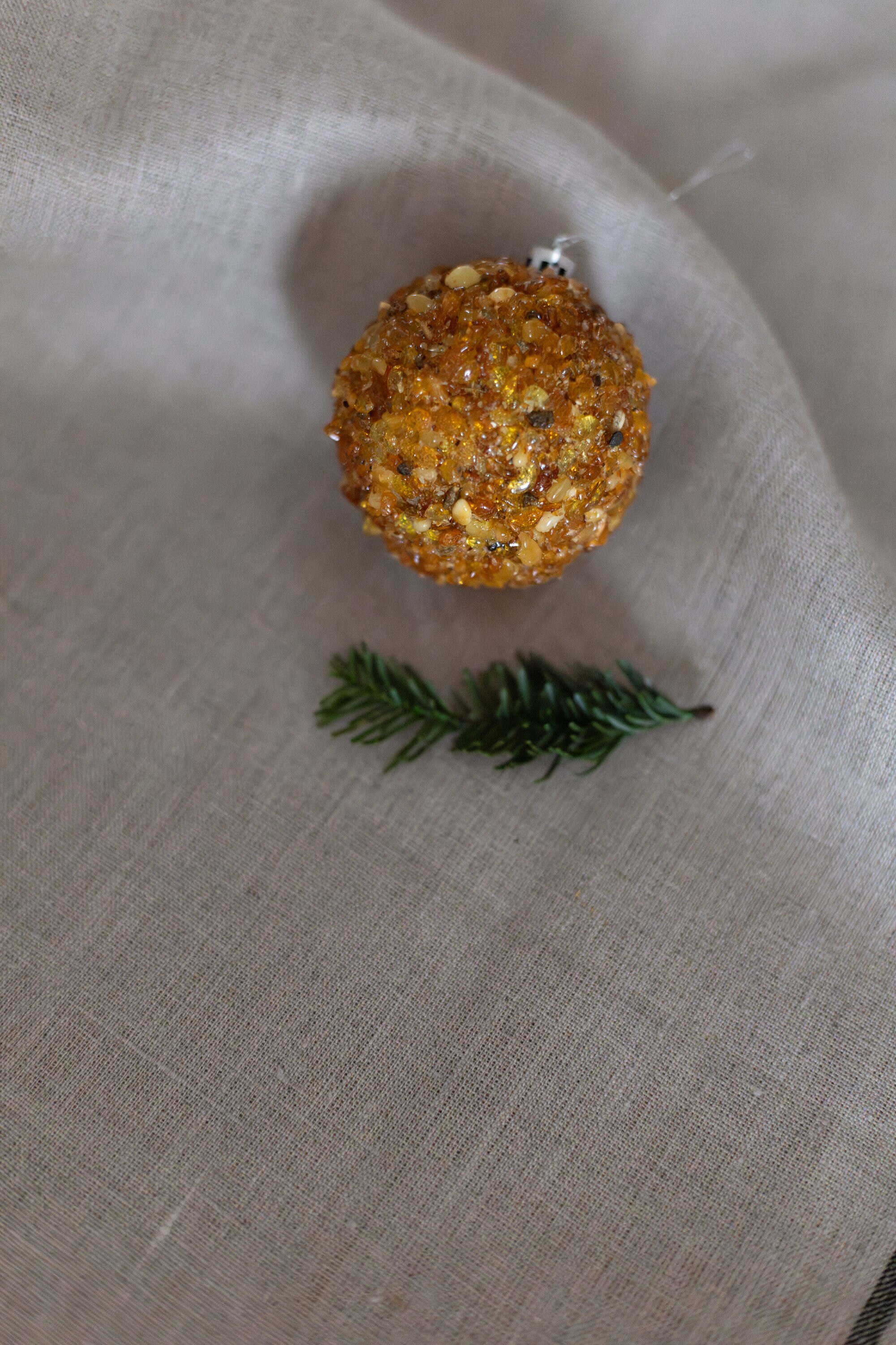 Amber Decorated Christmas Tree Bauble | Baltic Amber Christmas ...