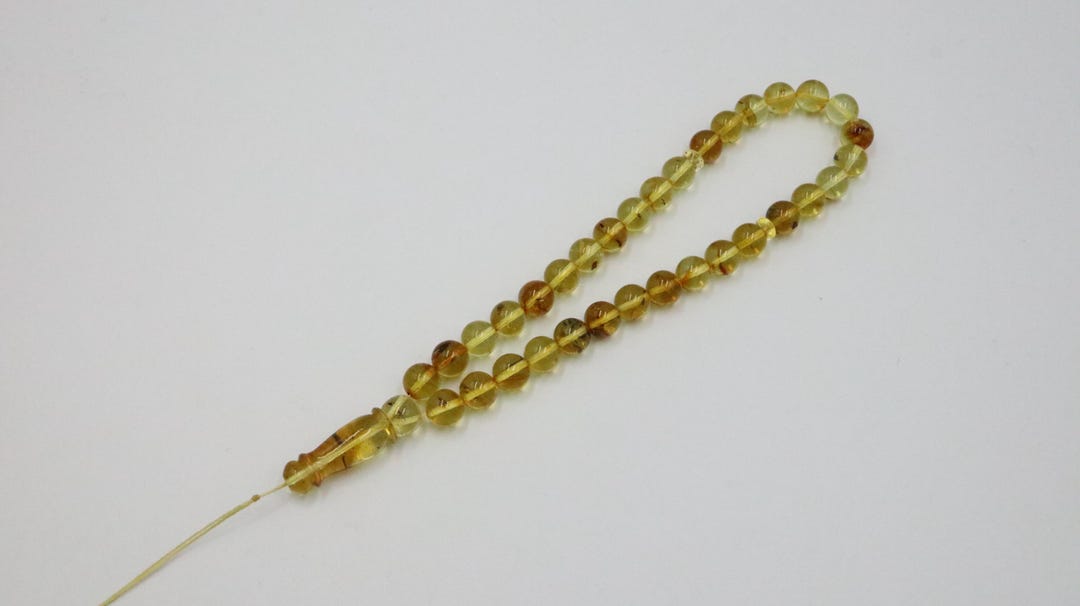 Islamic Muslim Prayer Amber 33 Beads WITH INSECTS in ALL Beads | 11.28 ...