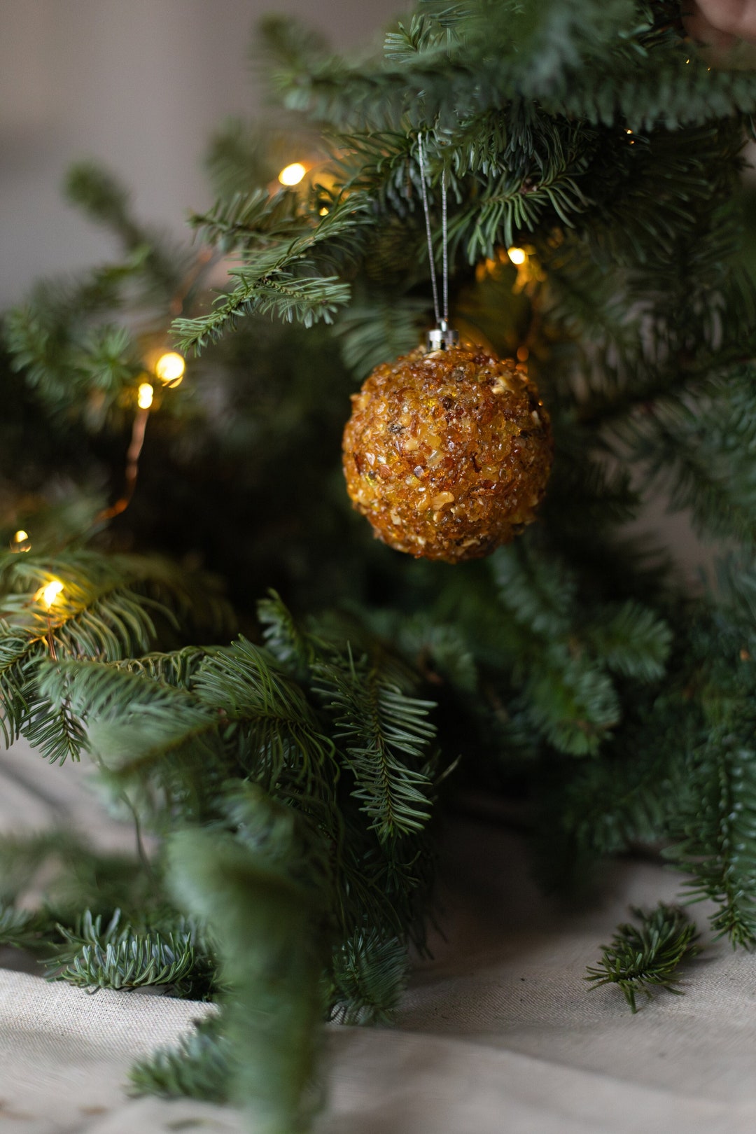 Amber Decorated Christmas Tree Bauble | Baltic Amber Christmas ...