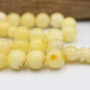Islamic Muslim Prayer Amber 33 White Color Beads | 7.8 G Natural Baltic ...