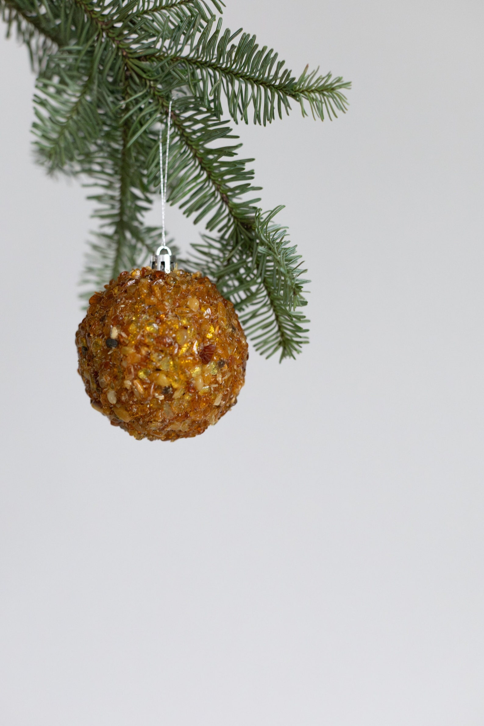 Amber Decorated Christmas Tree Bauble | Baltic Amber Christmas ...
