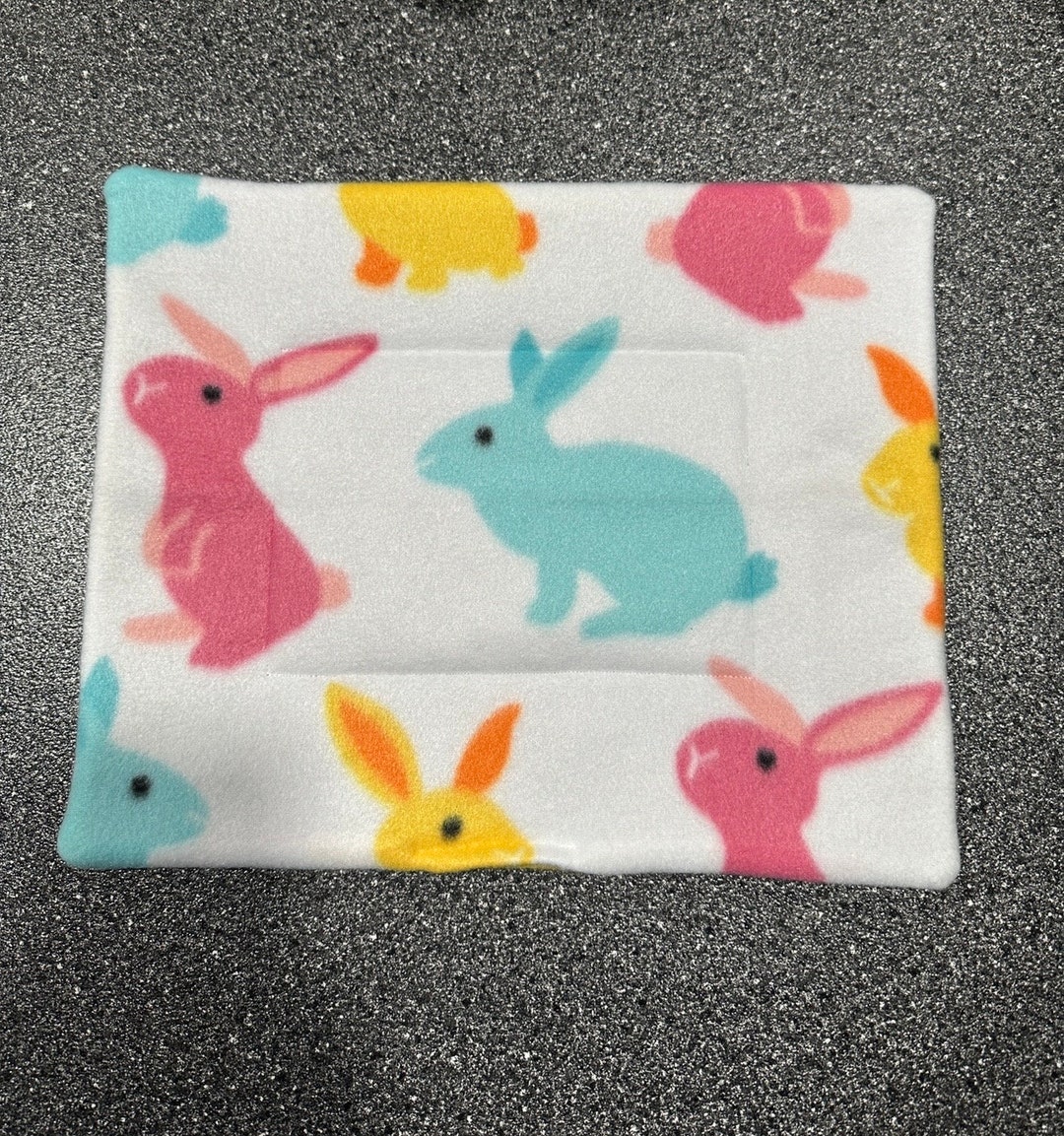 Bunny Fleece Pee Pad / Bunny Easter Mats/ Bunny Bedding / Eatser Bunny ...