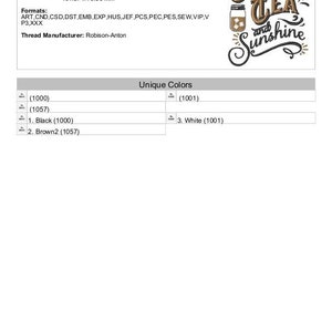 Sweet Tea - Machine Embroidery Design, Embroidery Designs, Machine ...