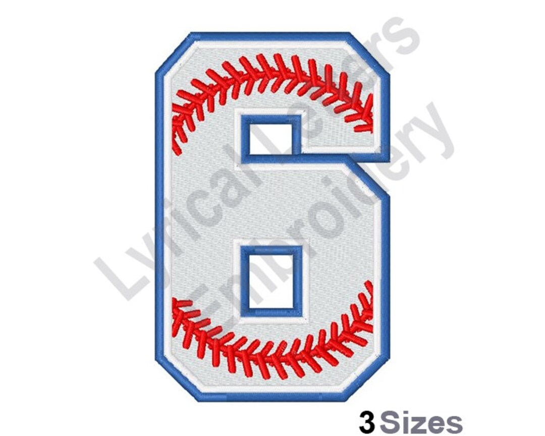 Baseball Number 6 - Machine Embroidery Design, Embroidery Designs ...