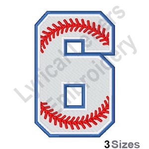 Baseball Number 6 - Machine Embroidery Design, Embroidery Designs ...