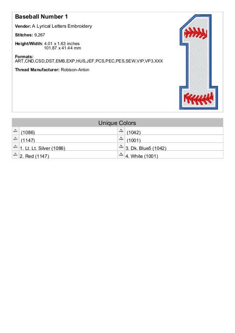 Baseball Number 1 - Machine Embroidery Design, Embroidery Designs ...