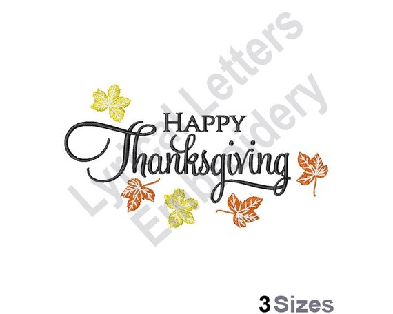 Happy Thanksgiving Machine Embroidery Design Embroidery | Etsy