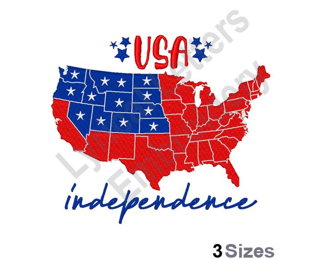 Usa Independence - Machine Embroidery Design 3 Sizes - Etsy
