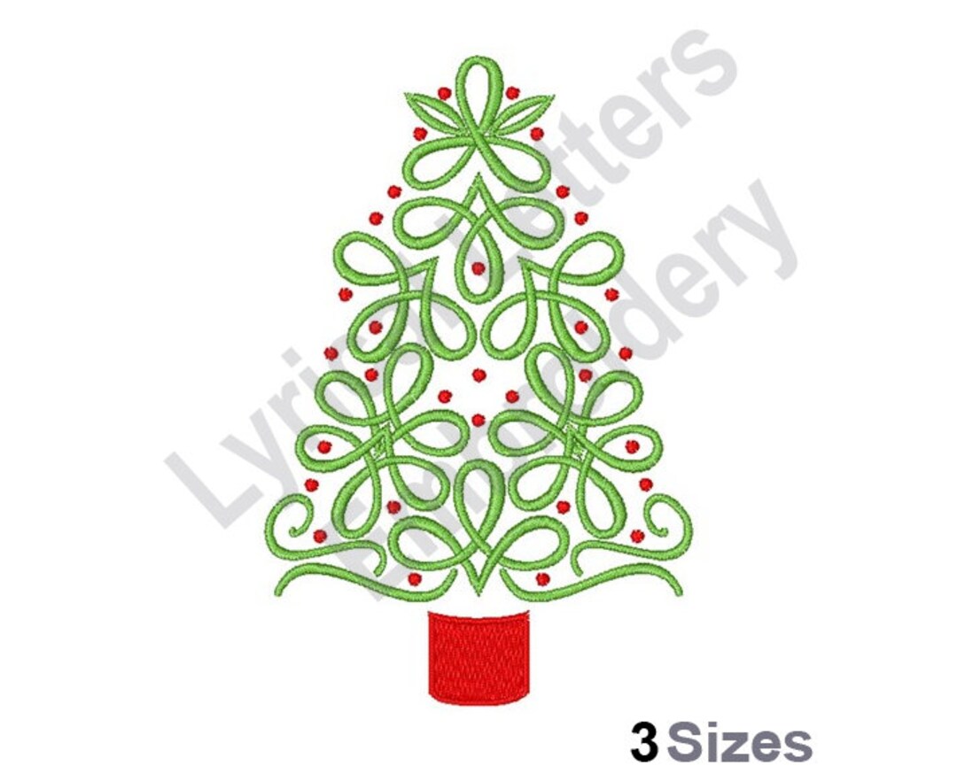 Swirl Christmas Tree - Machine Embroidery Design, Embroidery Designs ...