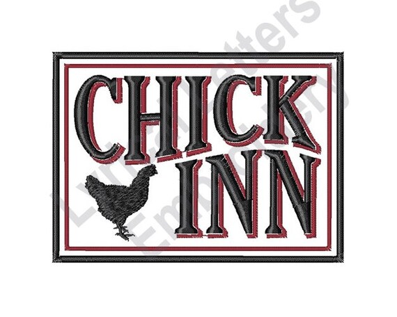 Chick Inn Sign Machine Embroidery Design Embroidery | Etsy