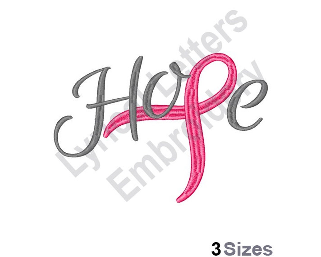 Hope Cancer Ribbon - Machine Embroidery Design, Embroidery Patterns ...