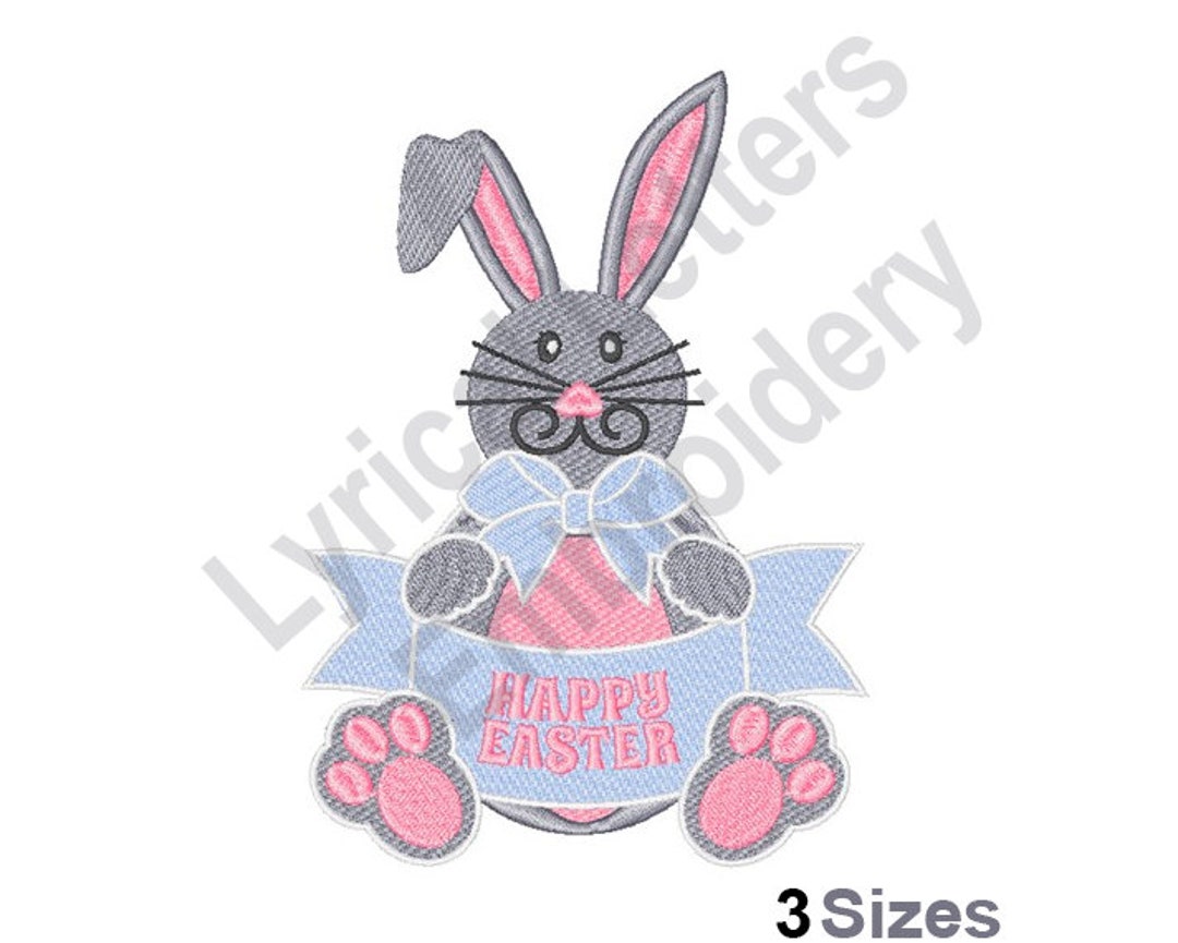 Happy Easter Bunny Machine Embroidery Design, Embroidery Patterns ...