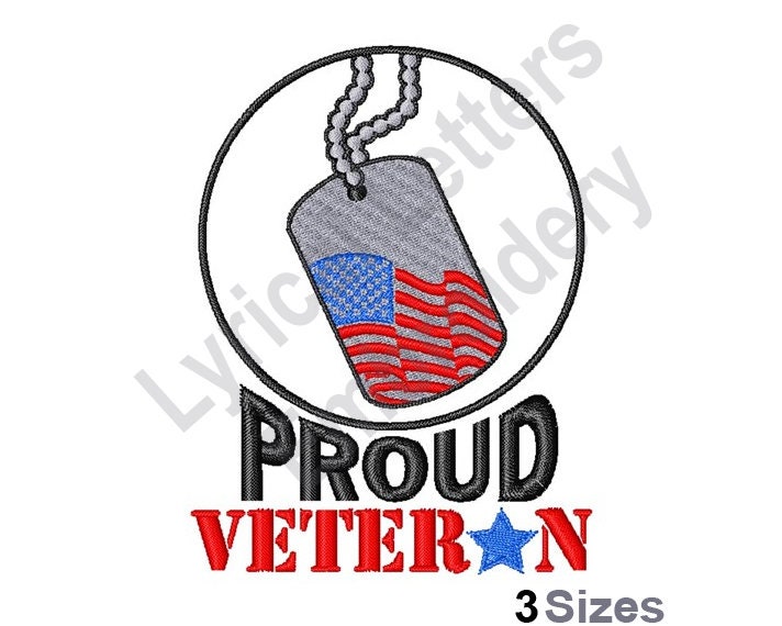 Proud Veteran - Machine Embroidery Design, Embroidery Designs, Machine ...