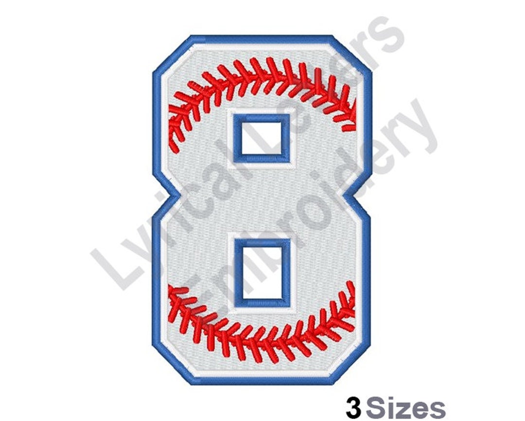 Baseball Number 8 - Machine Embroidery Design, Embroidery Designs ...