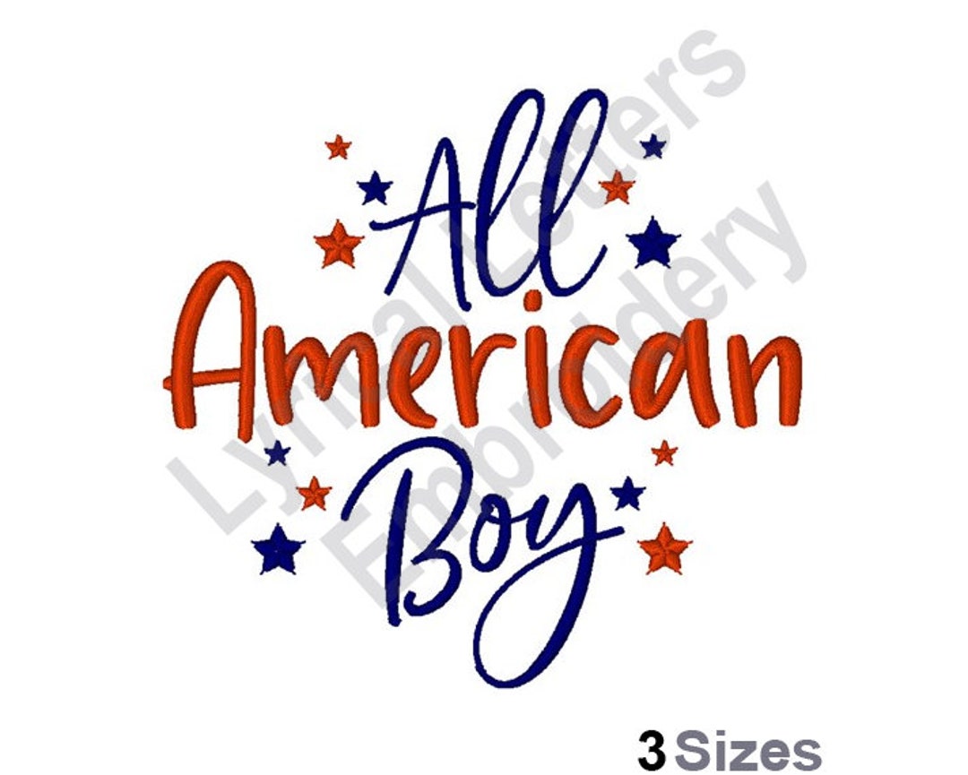 Decorative All American Boy - Machine Embroidery Design 3 Sizes - Etsy