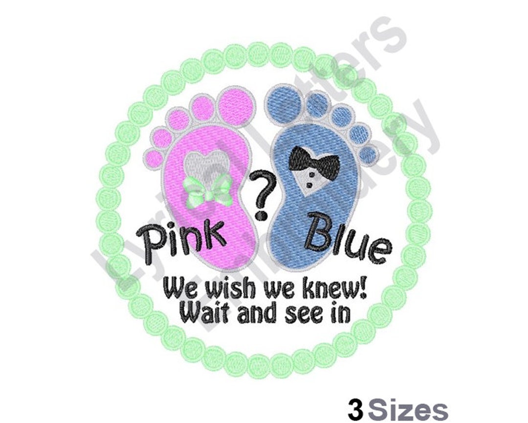Pink or Blue Baby Gender Reveal Machine Embroidery Design, Embroidery ...