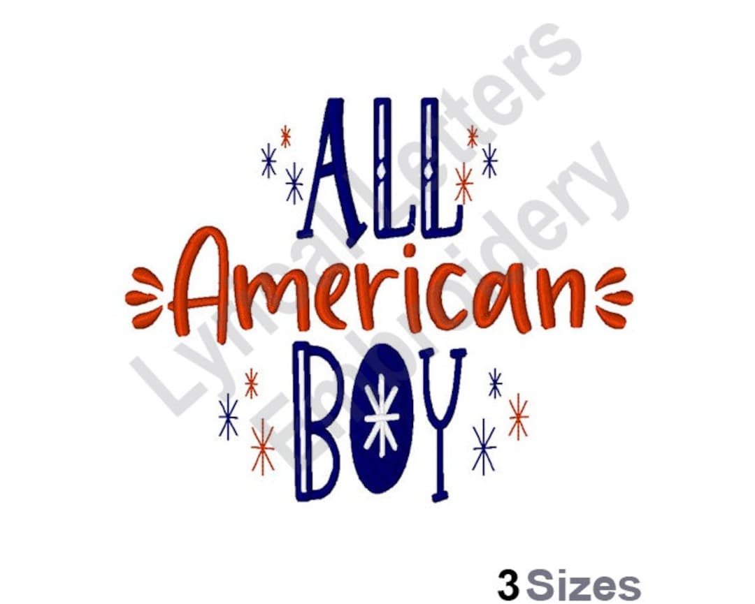 All American Boy - Machine Embroidery Design 3 Sizes - Etsy
