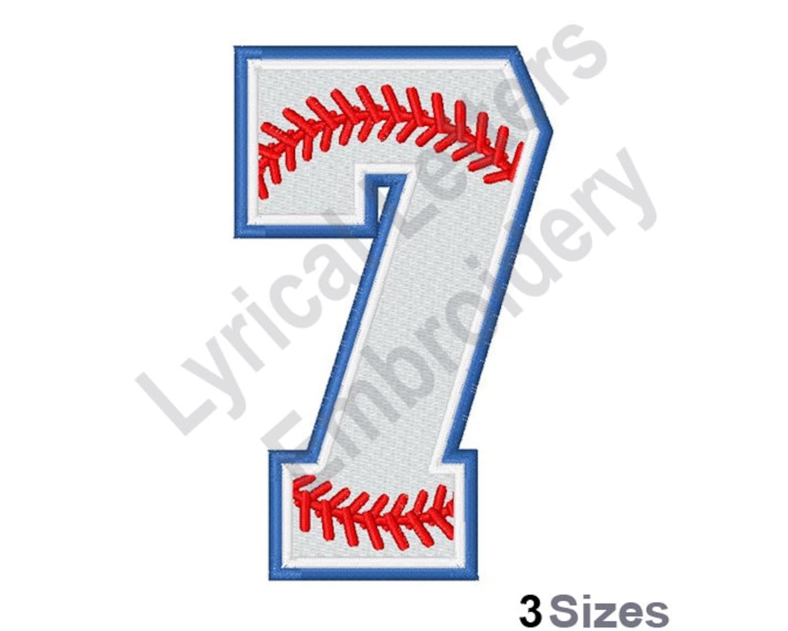 Baseball Number 7 Machine Embroidery Design Embroidery - Etsy