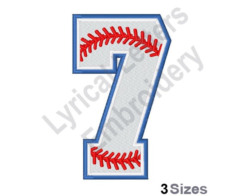 Baseball Number 7 Machine Embroidery Design Embroidery - Etsy