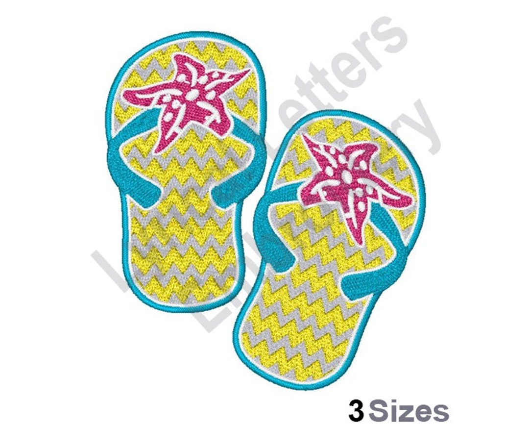 Starfish Flip Flops - Machine Embroidery Design, Embroidery Designs ...