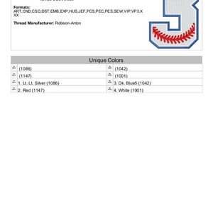 Baseball Number 3 - Machine Embroidery Design, Embroidery Designs ...