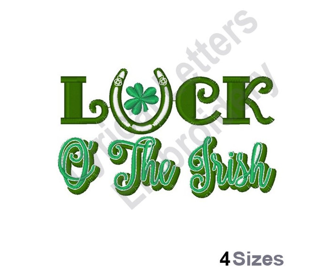Luck O the Irish - Machine Embroidery Design - 4 Sizes - Etsy