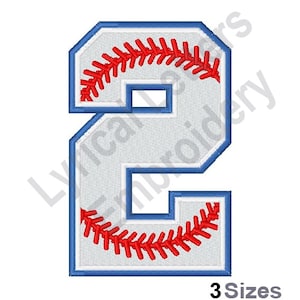 Baseball Number 2 - Machine Embroidery Design, Embroidery Designs ...