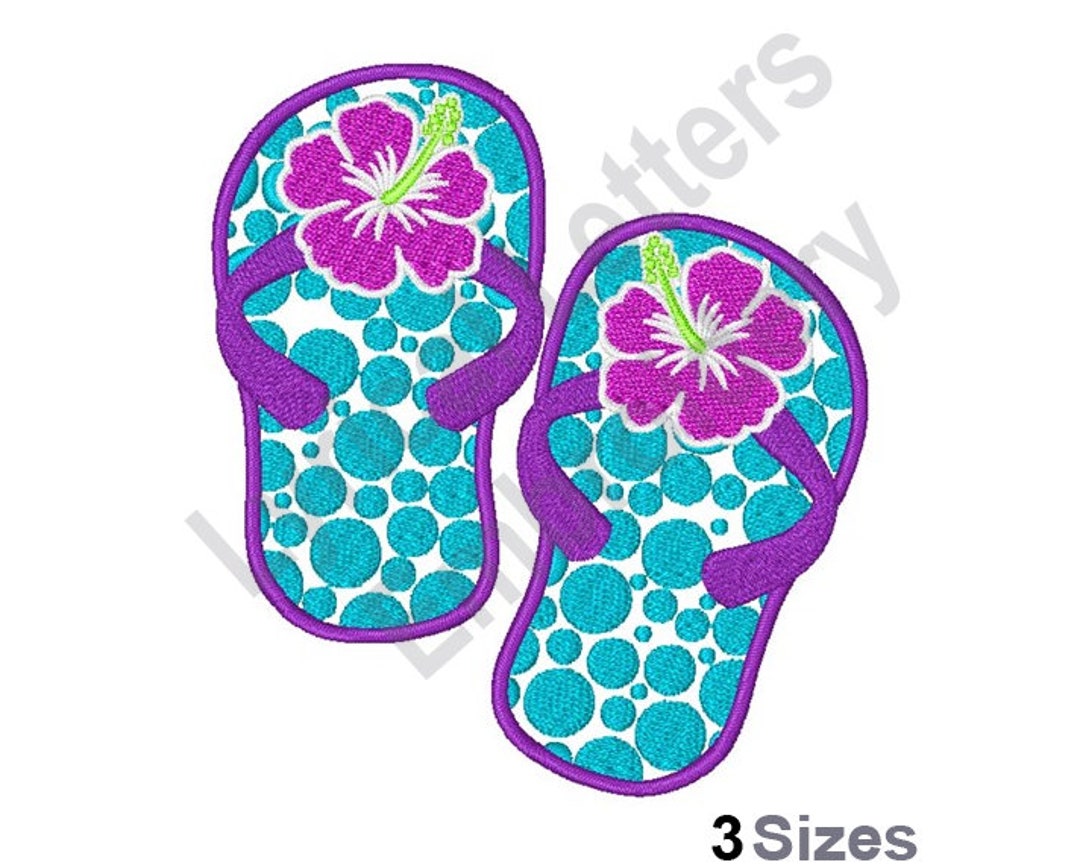 Flip Flops - Machine Embroidery Design, Embroidery Designs, Machine ...