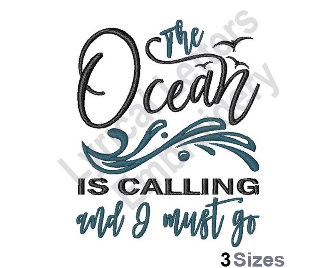 The Ocean is Calling - Machine Embroidery Design, Embroidery Designs ...