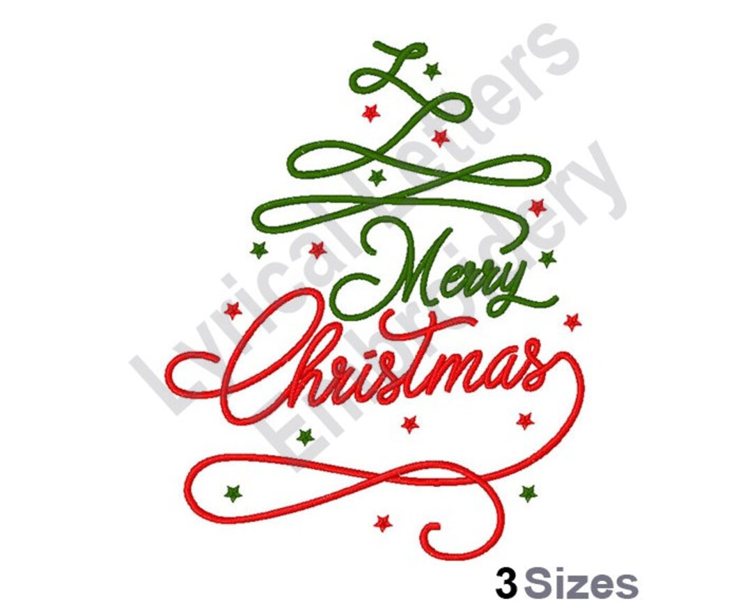 Merry Christmas Machine Embroidery Design, Embroidery Designs, Machine ...