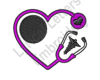 Nurse Love Machine Embroidery Design / Heart Stethoscope / - Etsy